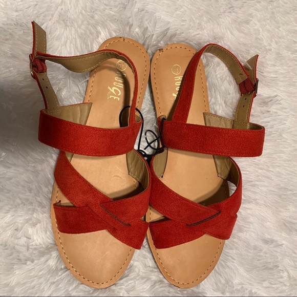 Rouge Helium | Shoes | Rouge Helium Red Women Crisscrossed Front Sandal ...